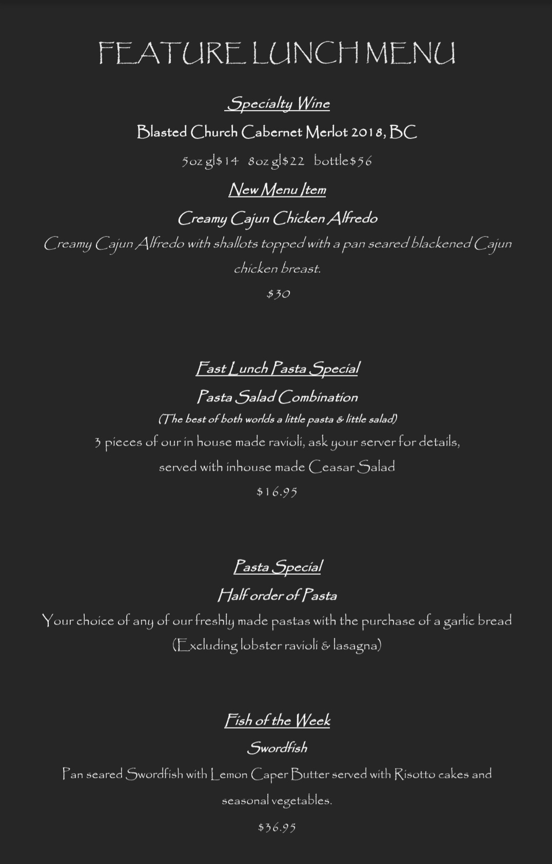 What's New | North 54 Restaurant Prince George